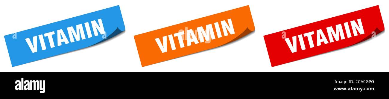 vitamin paper peeler sign set. vitamin sticker Stock Vector Image & Art ...