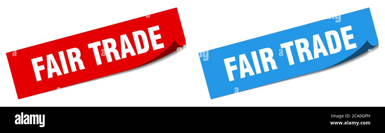 fair trade paper peeler sign set. fair trade sticker Stock Vector Image ...