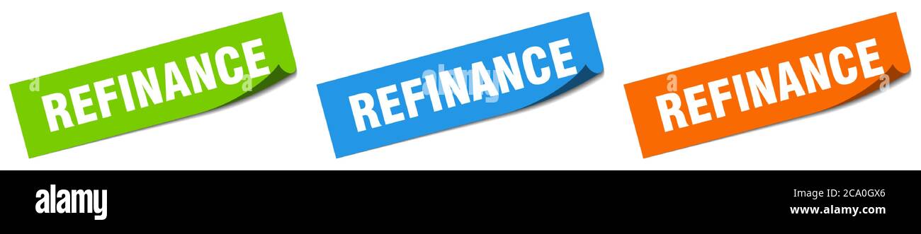 refinance paper peeler sign set. refinance sticker Stock Vector Image ...