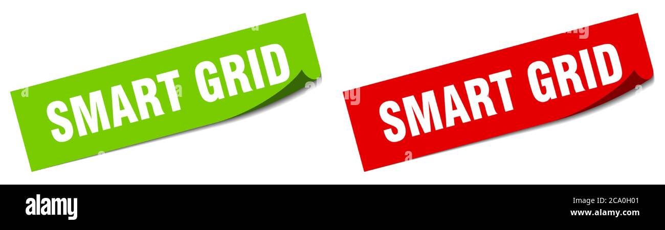 smart grid paper peeler sign set. smart grid sticker Stock Vector Image ...