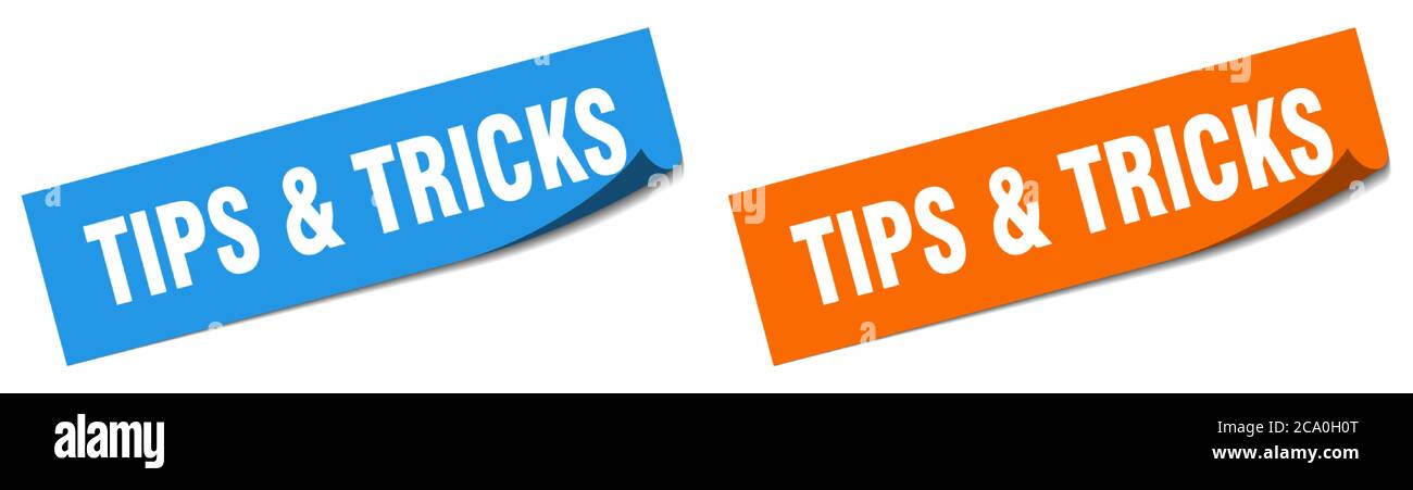 tips & tricks paper peeler sign set. tips & tricks sticker Stock Vector ...