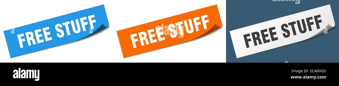 free stuff paper peeler sign set. free stuff sticker Stock Vector Image ...