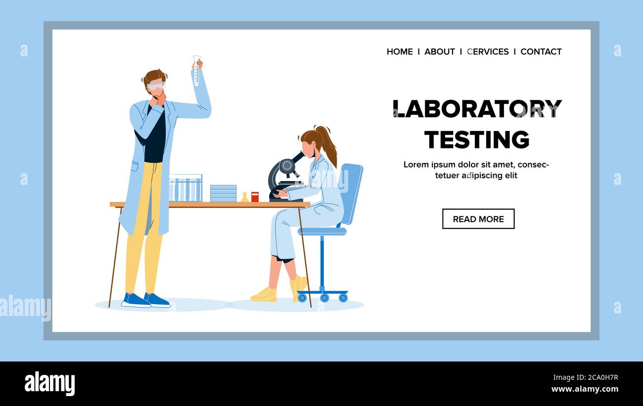 Laboratory Testing And Analyzing Liquid Vector Illustration Stock ...