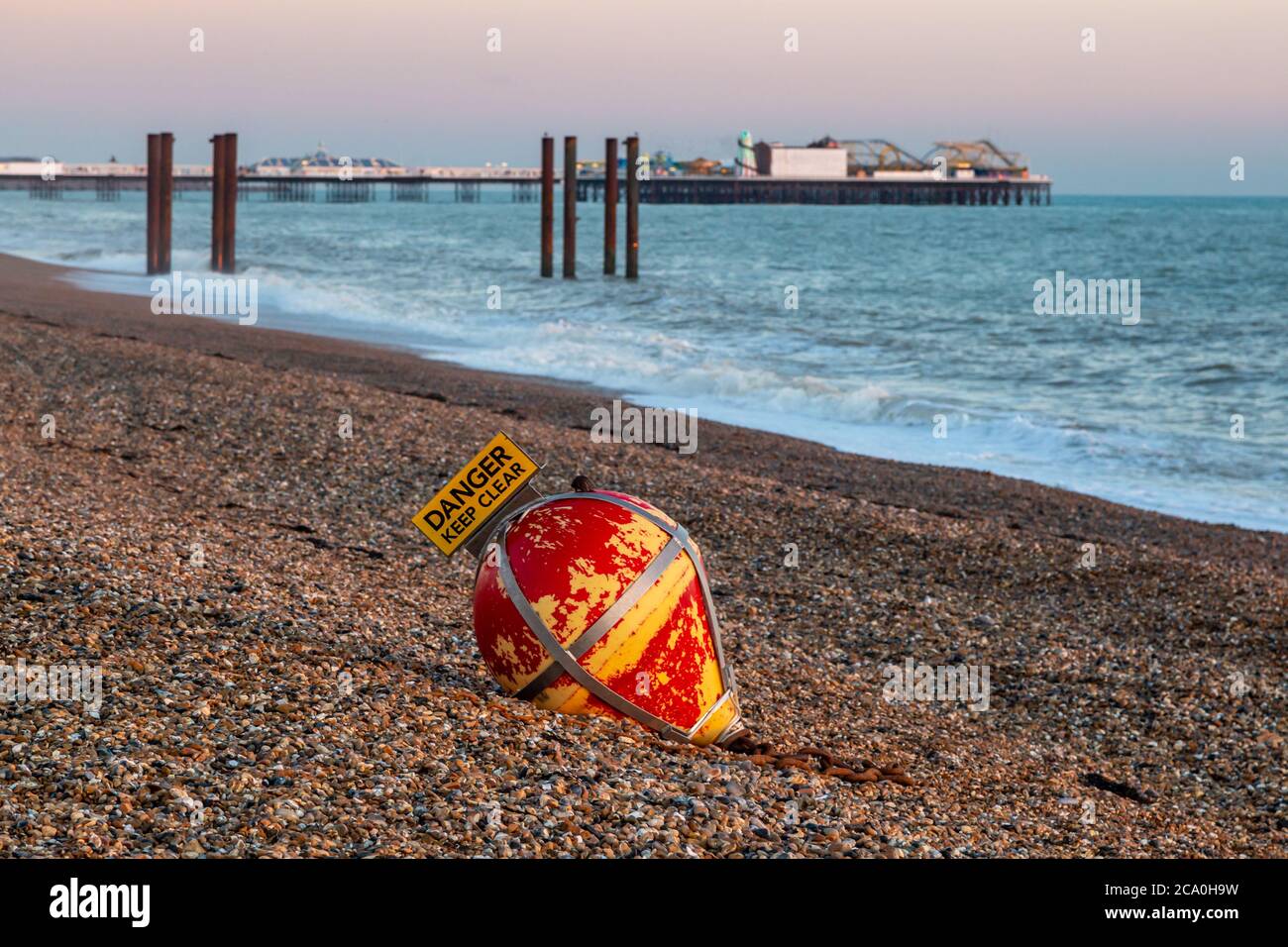 A Buoy washed up on the beach, at Brighton Stock Photo - Alamy