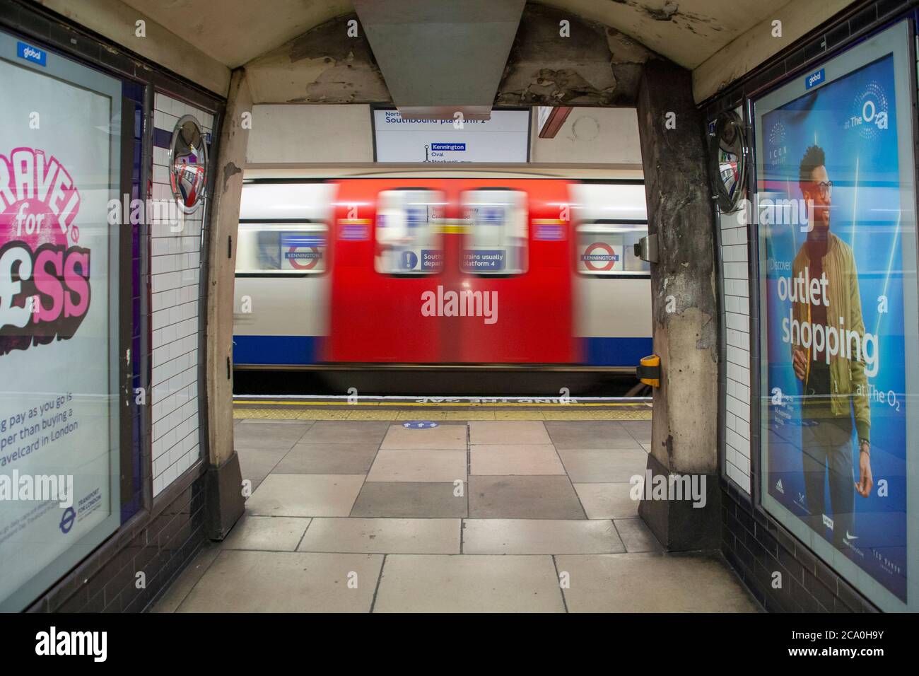 Train arriving into a London Underground station, London, England, UK ...