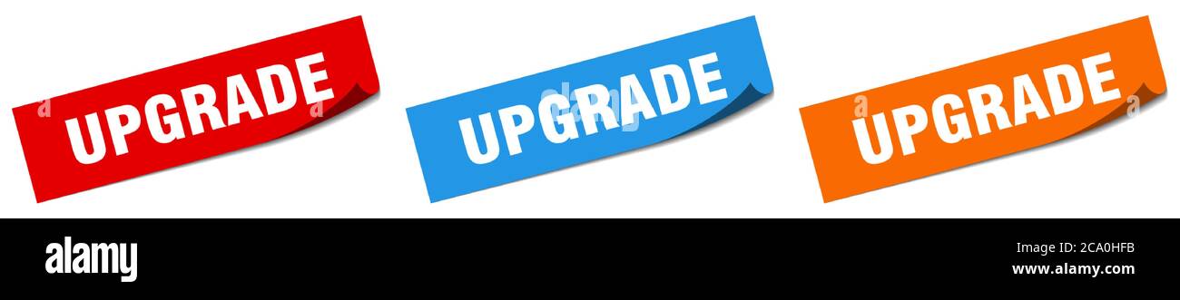 upgrade paper peeler sign set. upgrade sticker Stock Vector Image & Art ...