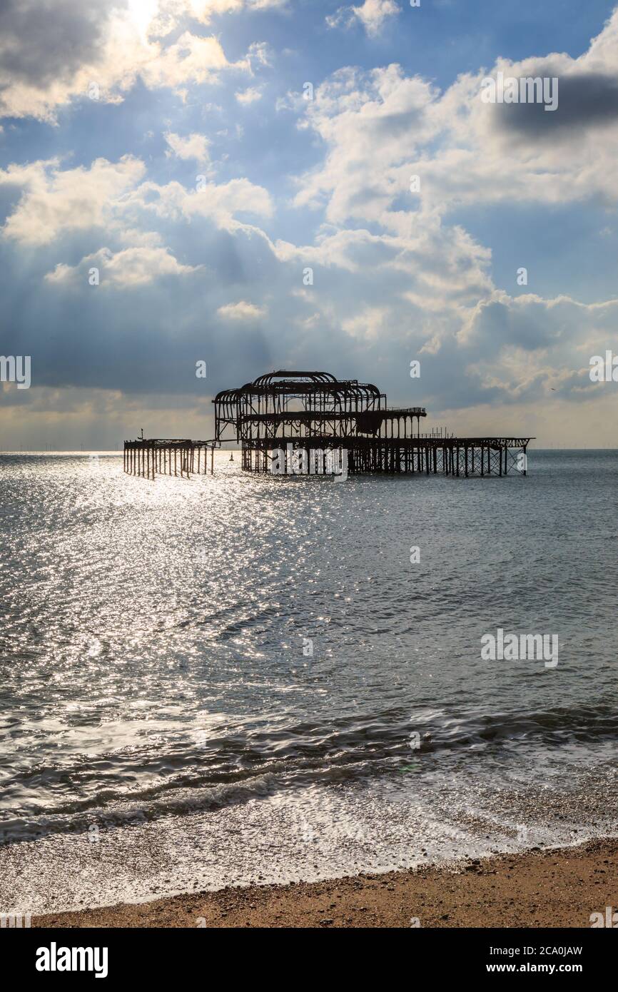 The rusting old West Pier at Brighton in Sussex Stock Photo - Alamy
