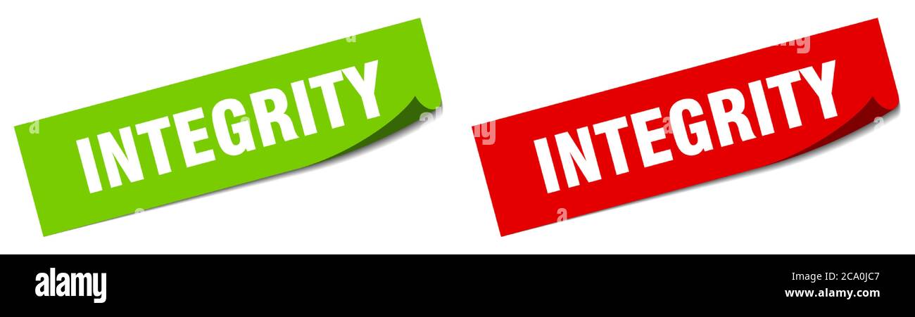 integrity paper peeler sign set. integrity sticker Stock Vector Image ...