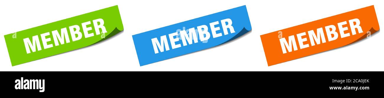 member paper peeler sign set. member sticker Stock Vector Image & Art ...
