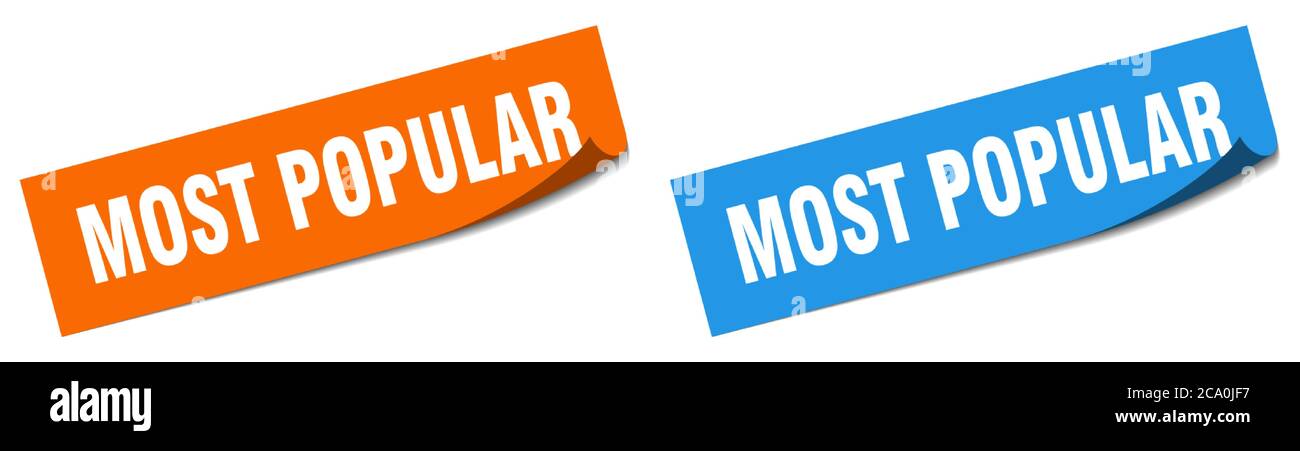 most popular paper peeler sign set. most popular sticker Stock Vector ...