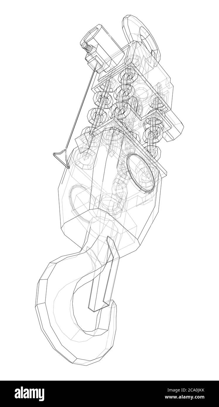 Pneumatic Wire Rope Winch concept outline. Vector Stock Vector Image ...