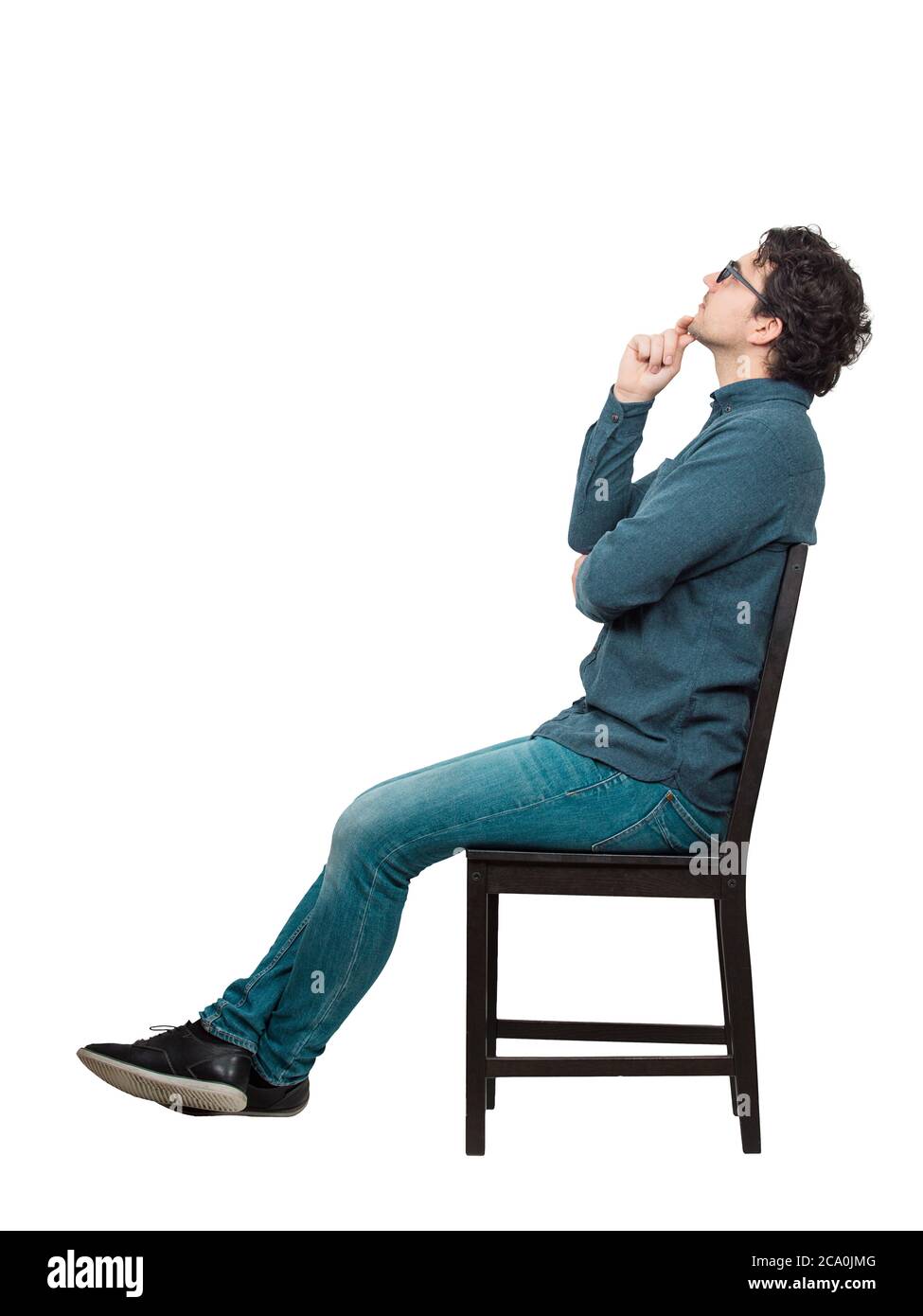 Man seated profile Cut Out Stock Images & Pictures - Alamy