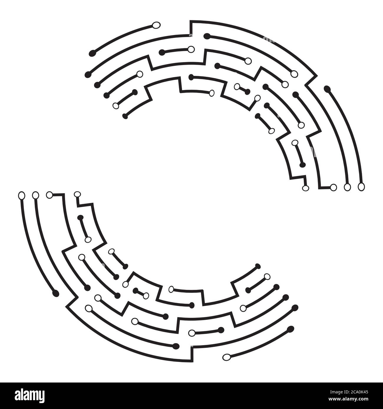 Abstract connection frame. Circular futuristic scheme. Structure of ...