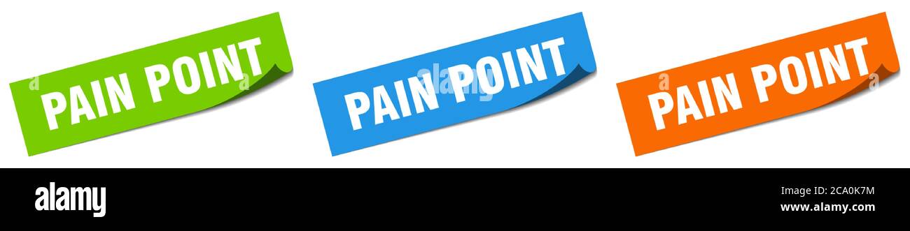 pain point paper peeler sign set. pain point sticker Stock Vector Image ...