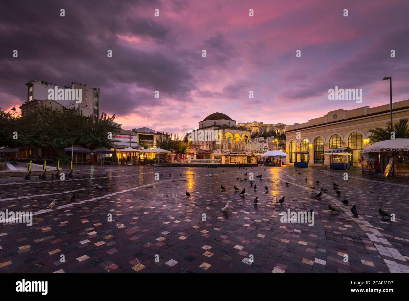 Athens, Greece - November 29, 2019: Early morning view of Acropolis ...