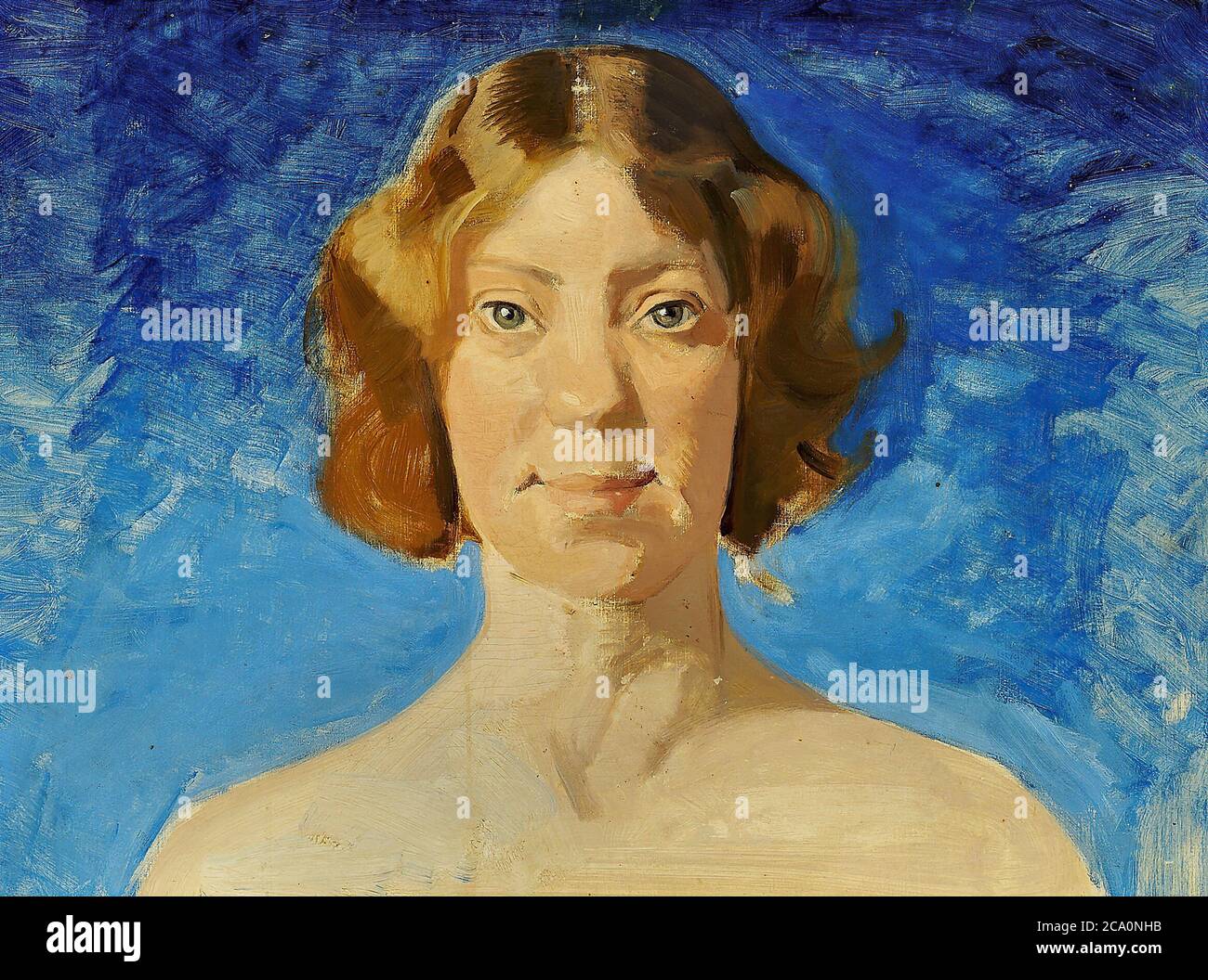 Slott-Muller Harald - Portrait of the Danish Painter Bertha Dorph - Danish School - 19th and ...