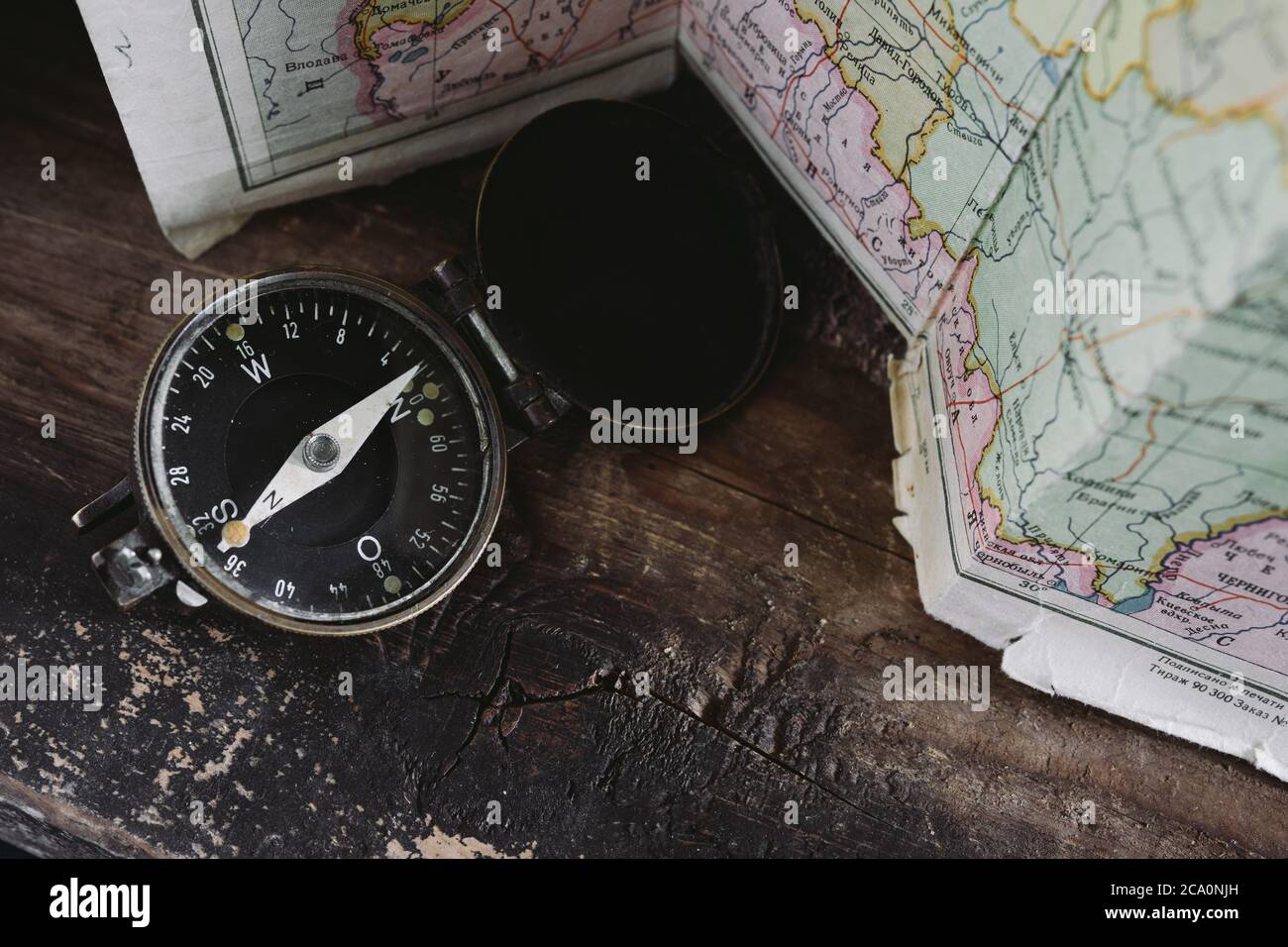 Map table compass hi-res stock photography and images - Alamy