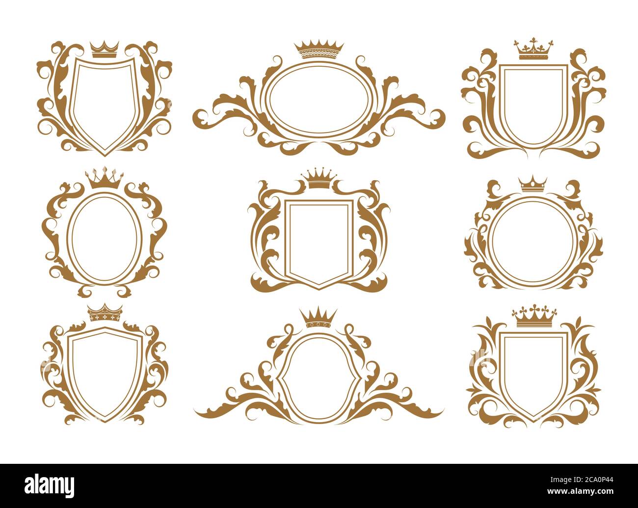 Luxury monogram shields Stock Vector Image & Art - Alamy