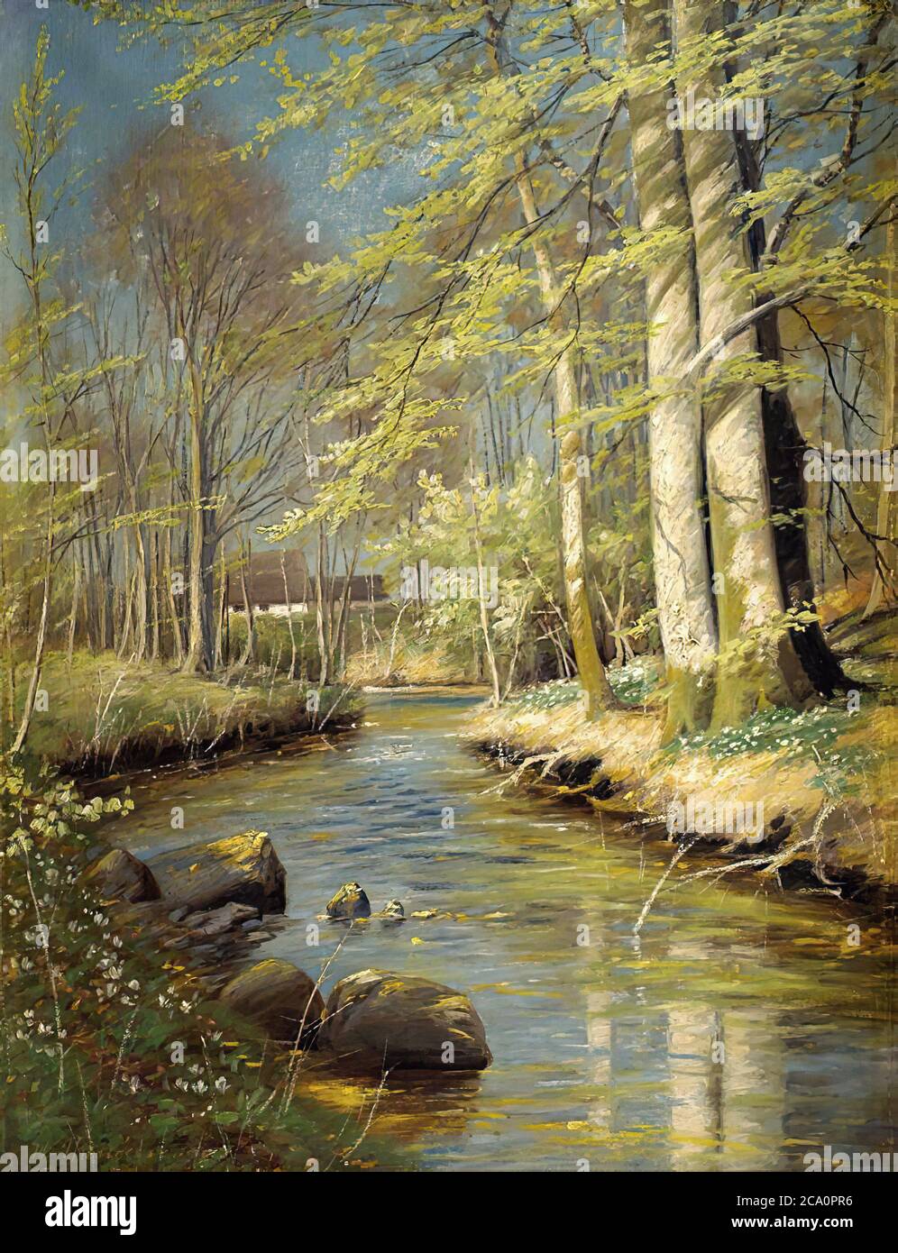 Thomsen August Carl Vilhelm - Early Spring Reflections - Danish School ...