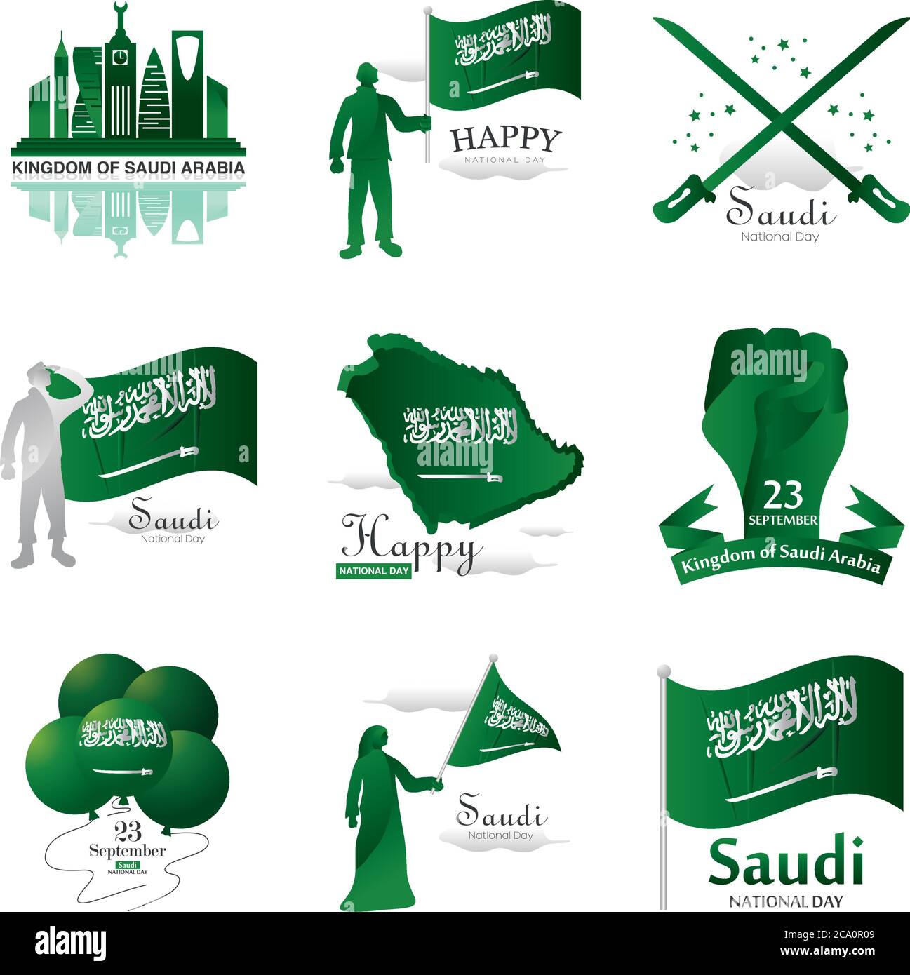 bundle of Saudi Arabia national day icons vector illustration design ...