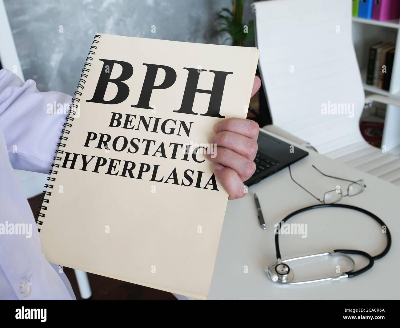 Doctor shows Benign prostatic hyperplasia BPH diagnosis Stock Photo - Alamy