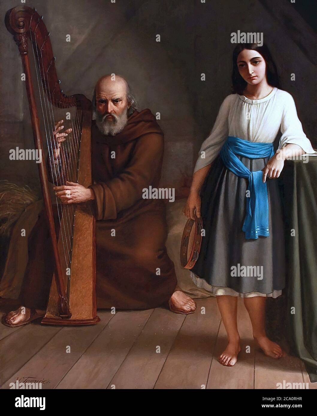 Tornoe Wenzel Ulrik - Mignon and Harp Player - Danish School - 19th and ...