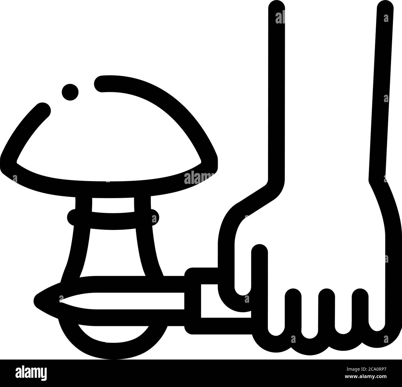 mushroom cutting icon vector outline illustration Stock Vector Image ...