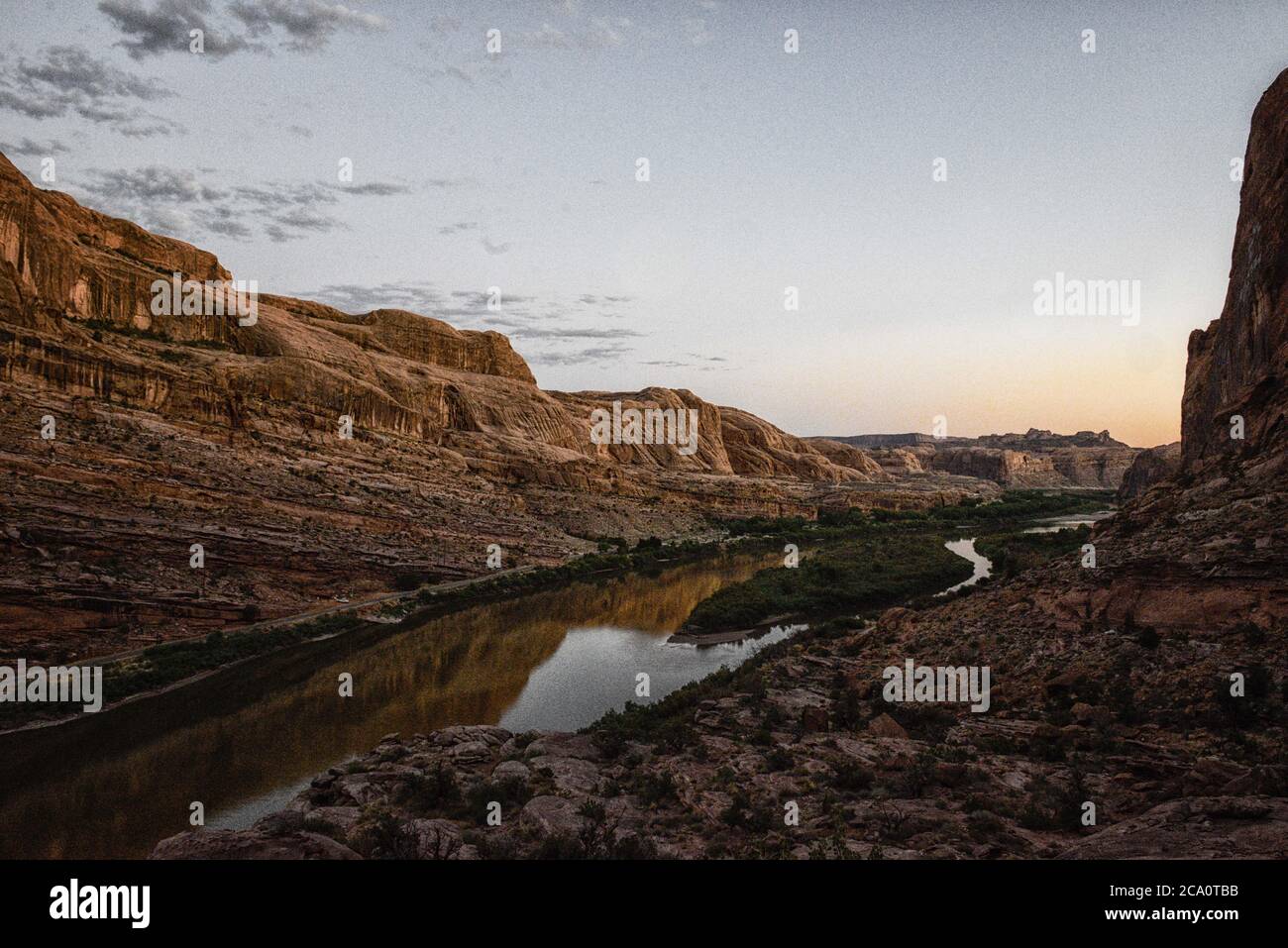 Wide Angle view of Colorado River from elevated position Stock Photo ...