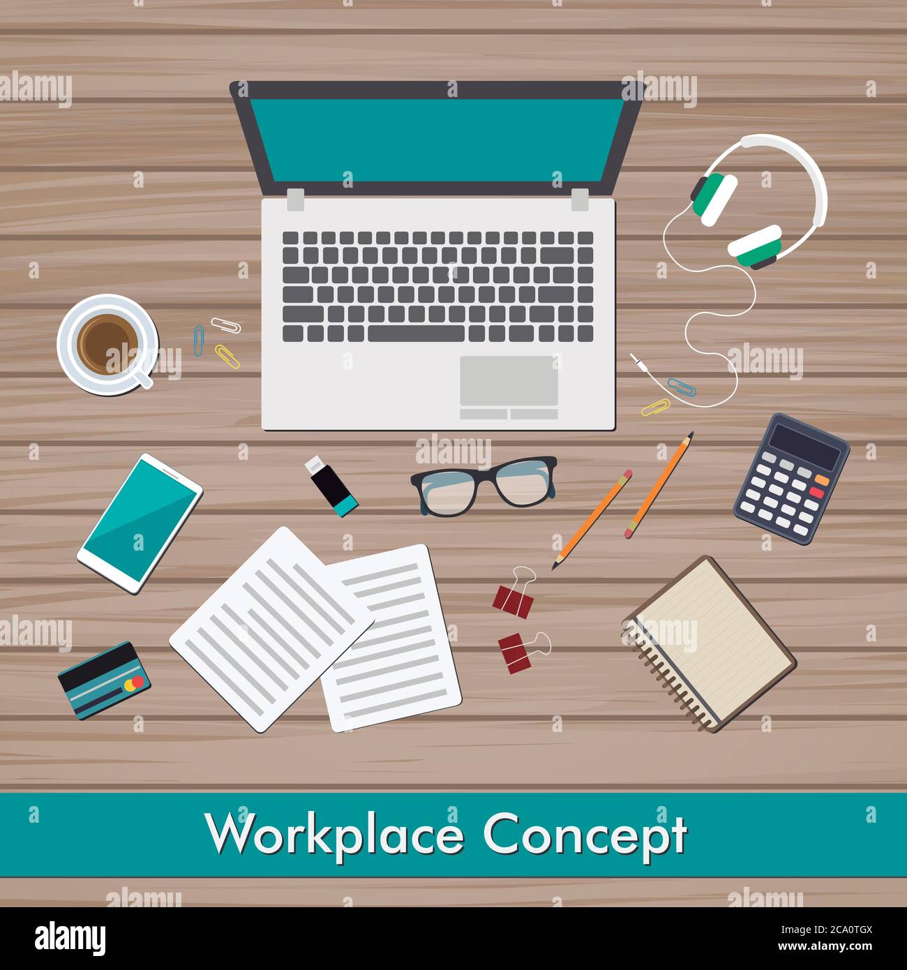 Workplace layout Stock Vector Images - Alamy