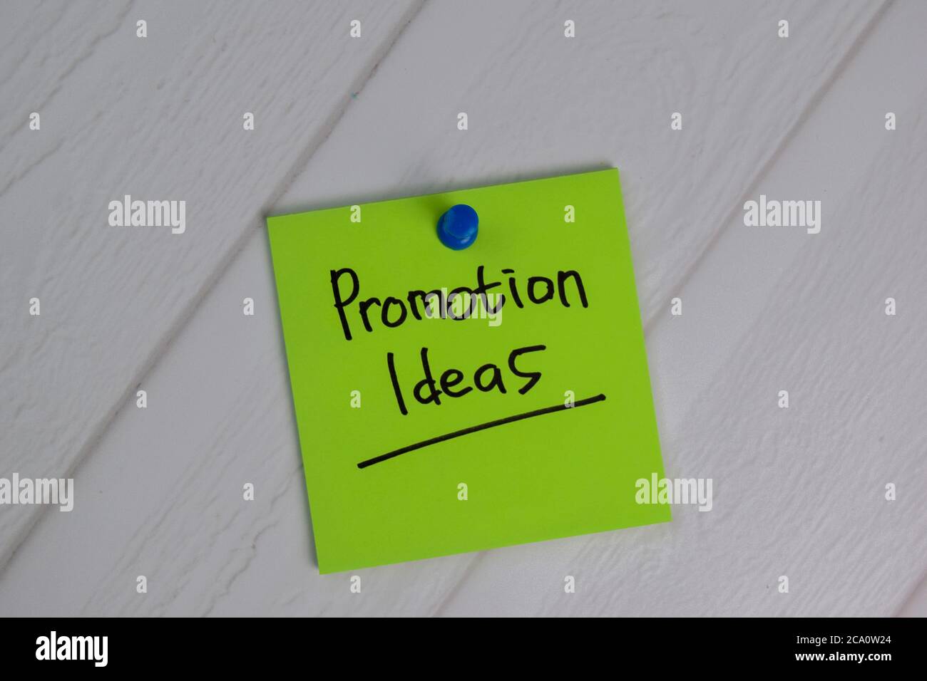 Promotion Ideas write on sticky notes isolated on office desk Stock ...
