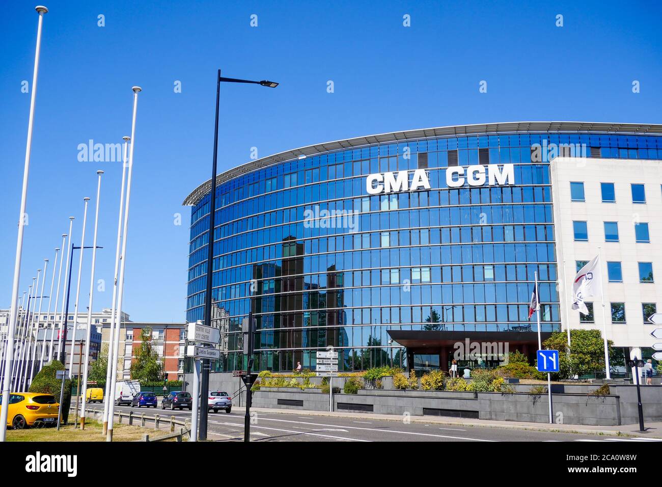 CMA-CGM shipping company Headquarter, Le Havre harbor, Le Havre, Seine ...