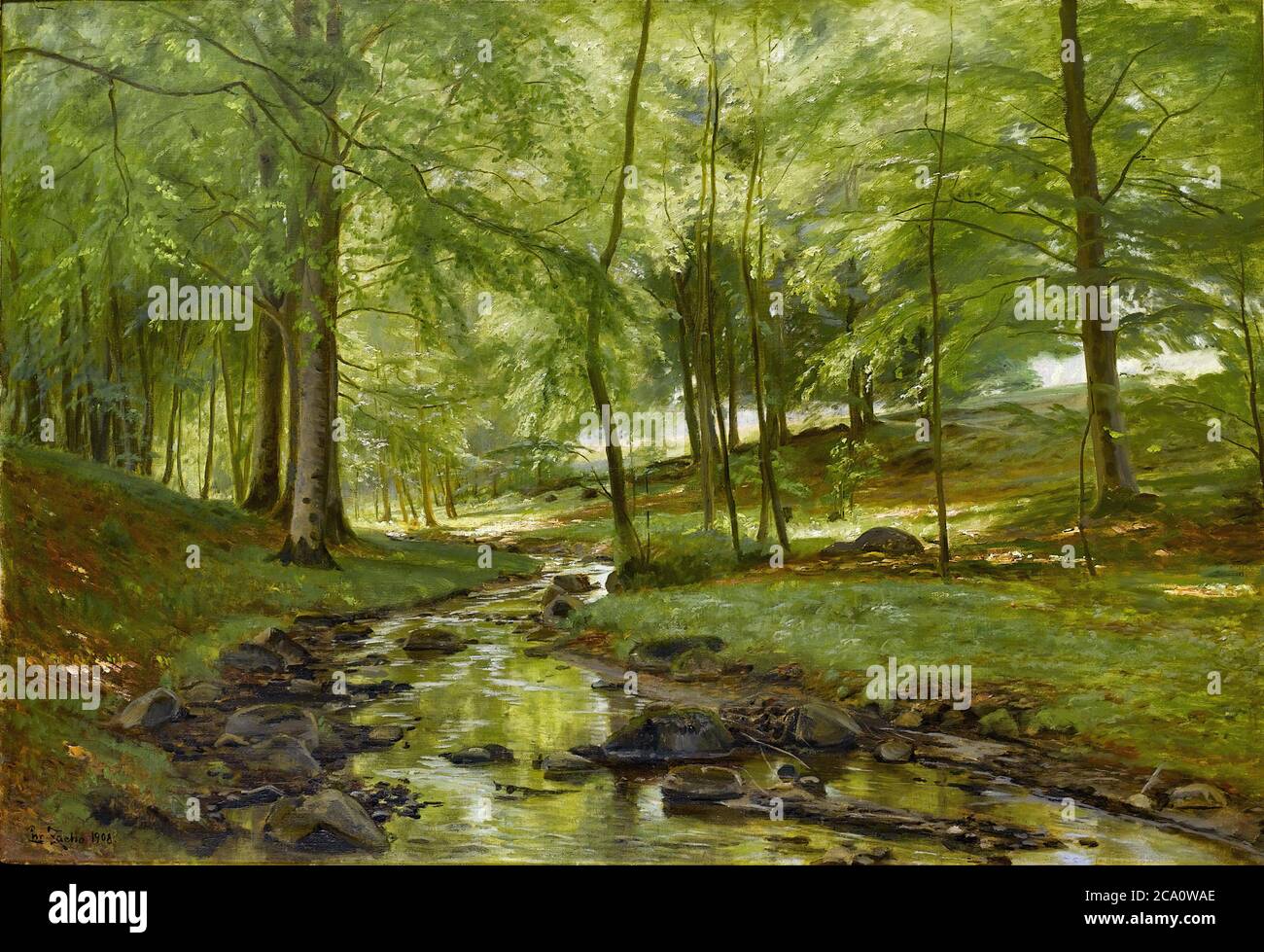 Zacho Christian Peter MÃ¸rch - a Sunlit Wood - Danish School - 19th and ...