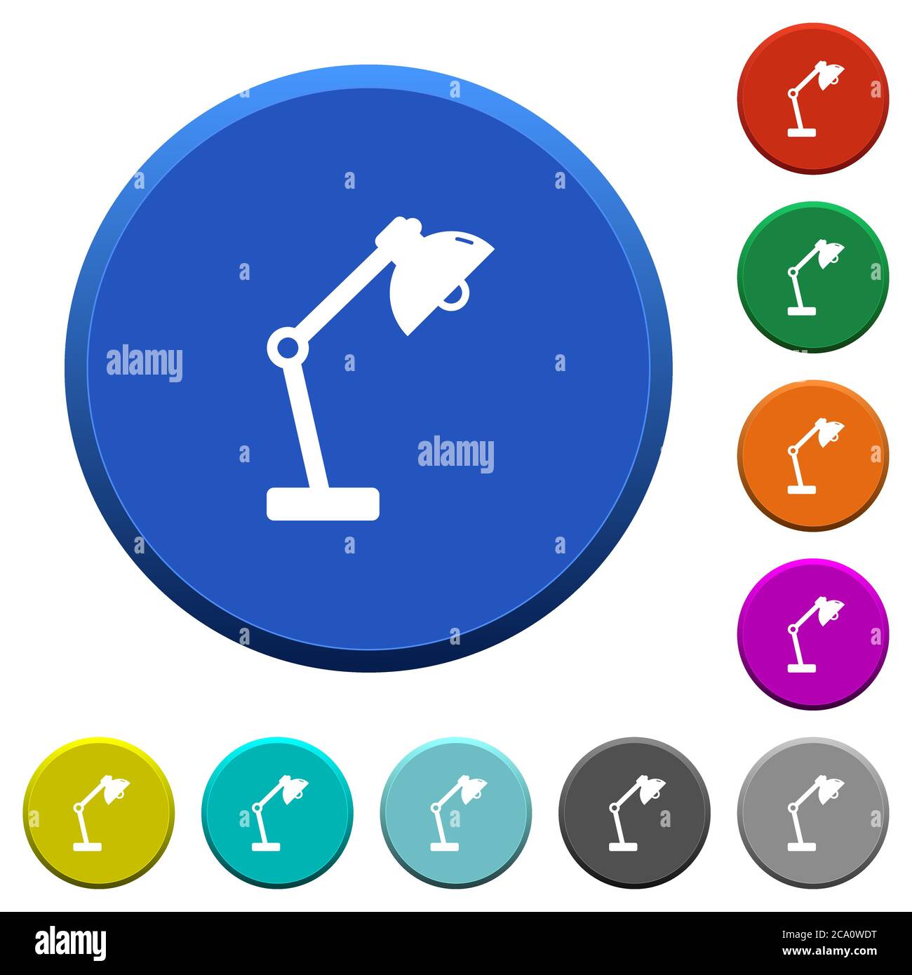 Desk lamp round color beveled buttons with smooth surfaces and flat ...