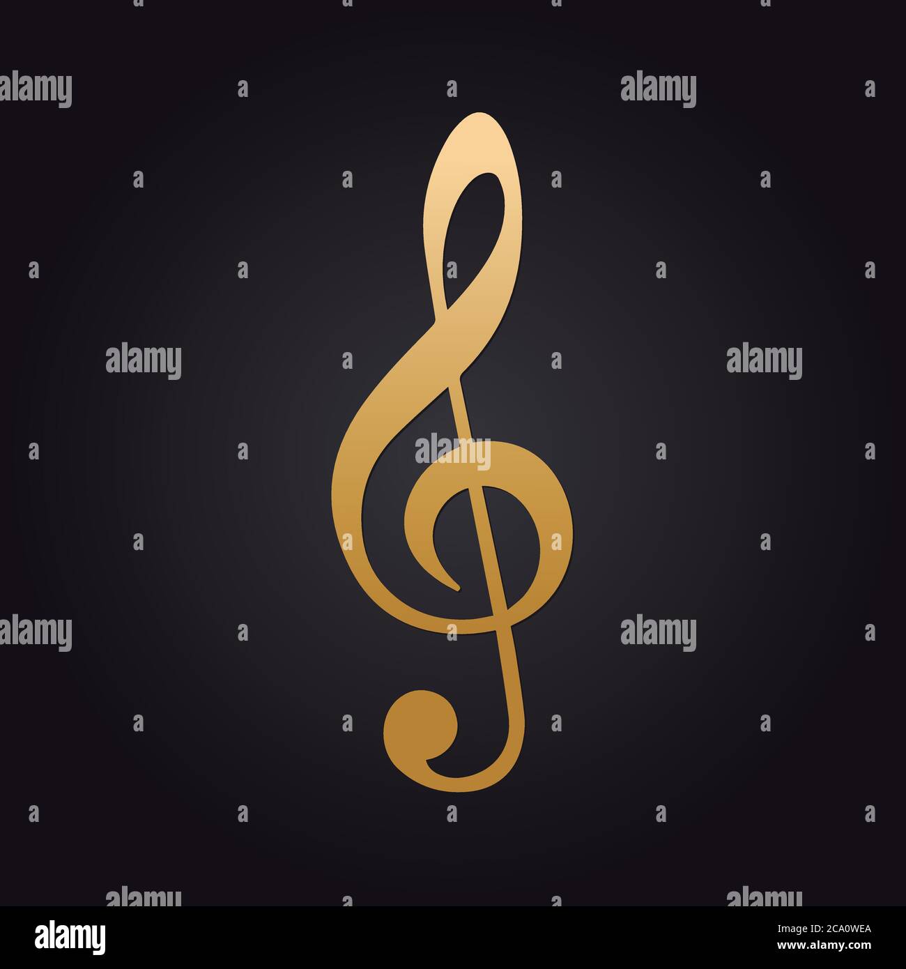 Beautiful Logo Treble Clef Gold Vector Design Stock Vector Image & Art ...