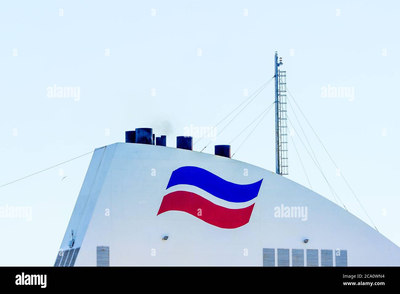 Brittany Ferries logo, Ferry-boat chimney, Le Havre, Seine-Maritime ...