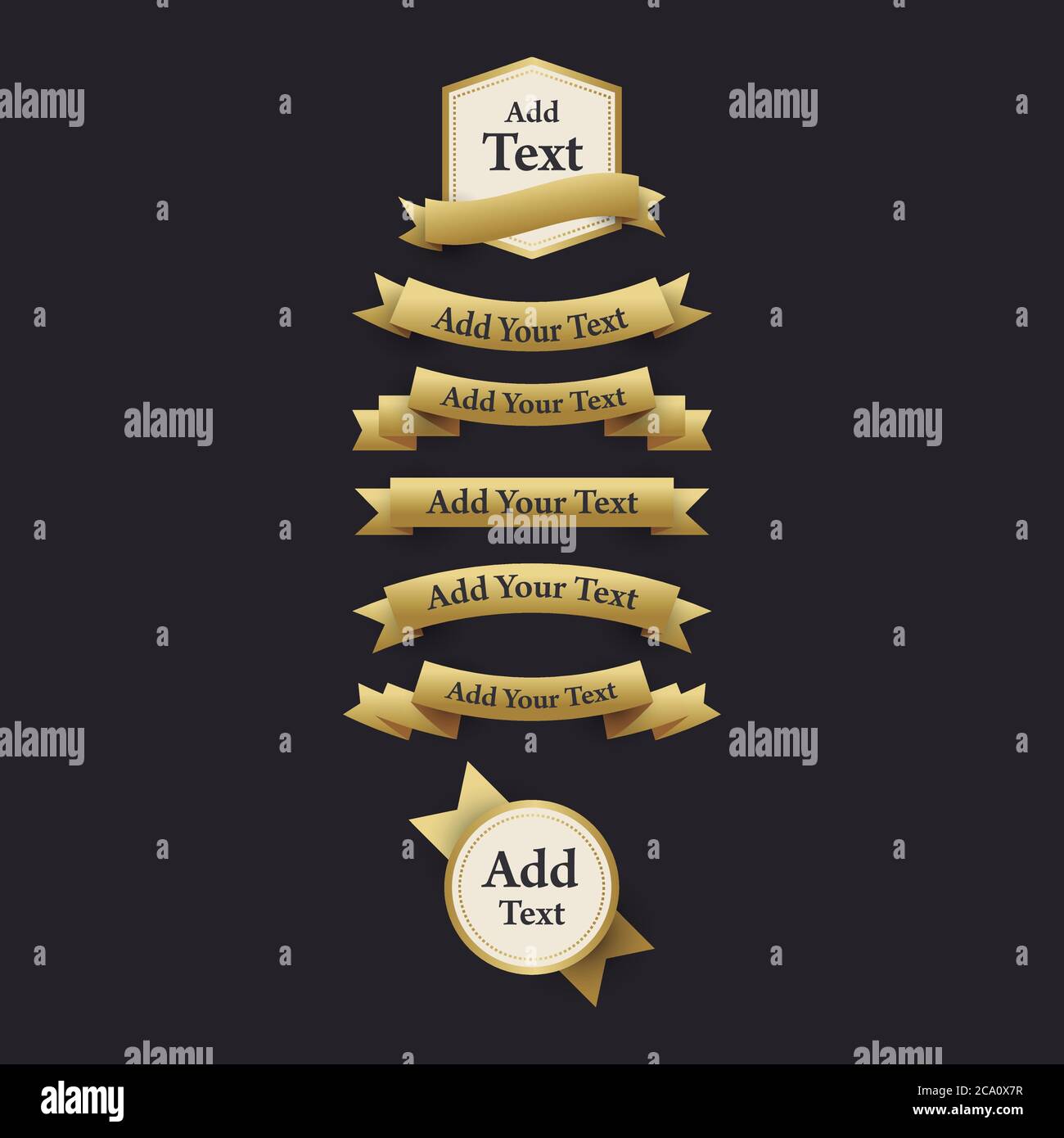 Ribbons and Tags Collection Set Vector Design Stock Vector Image & Art ...
