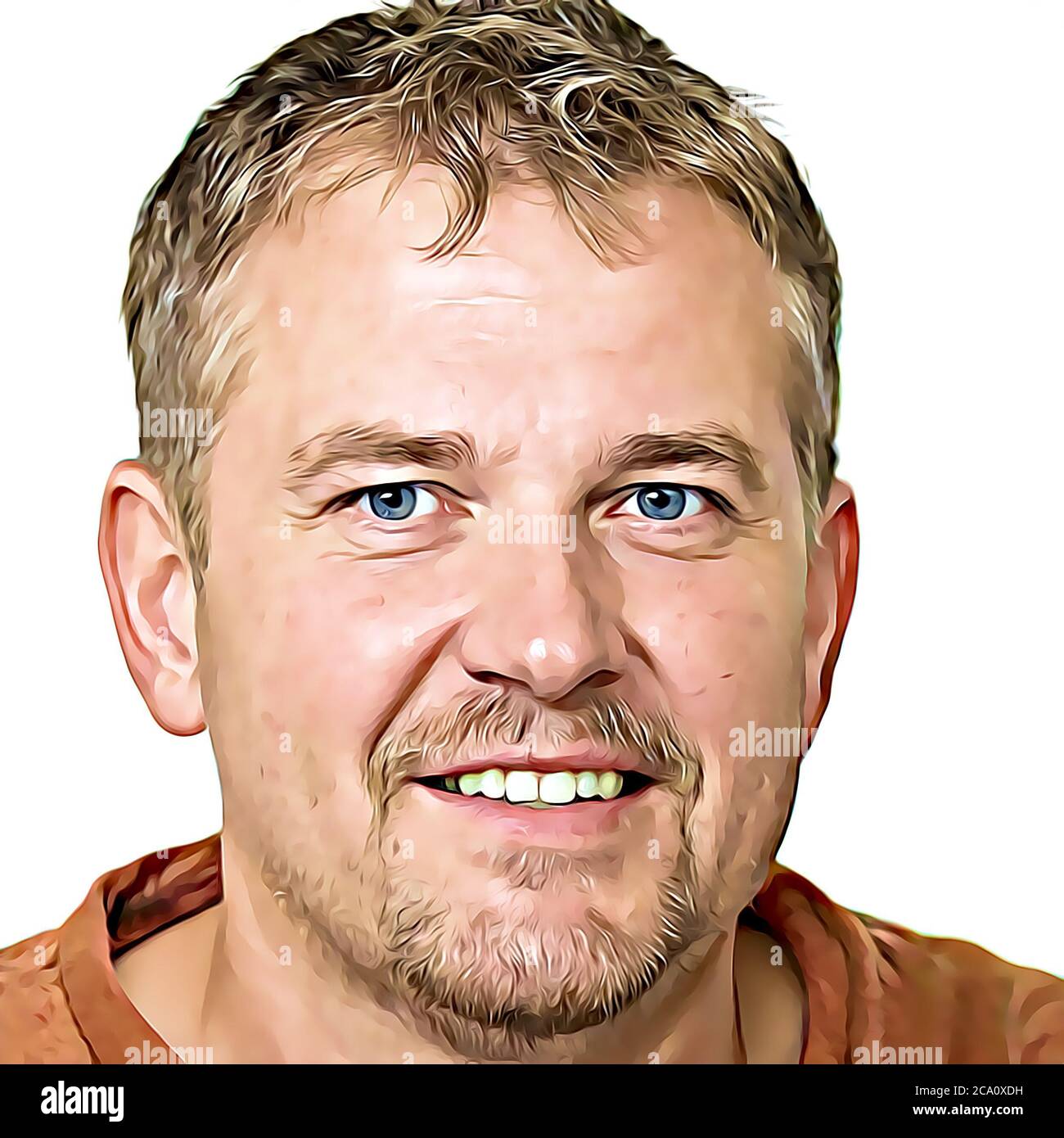 Cartoon-style portrait of person's face Stock Photo - Alamy