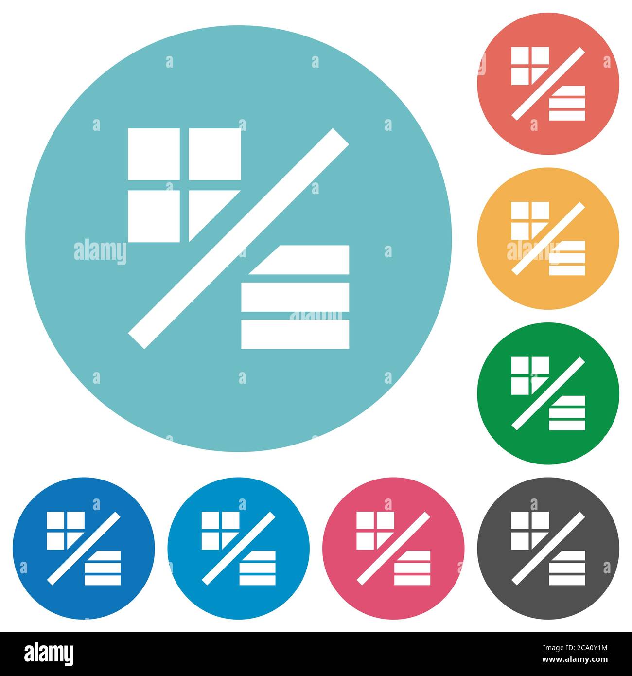 View mode flat white icons on round color backgrounds Stock Vector ...