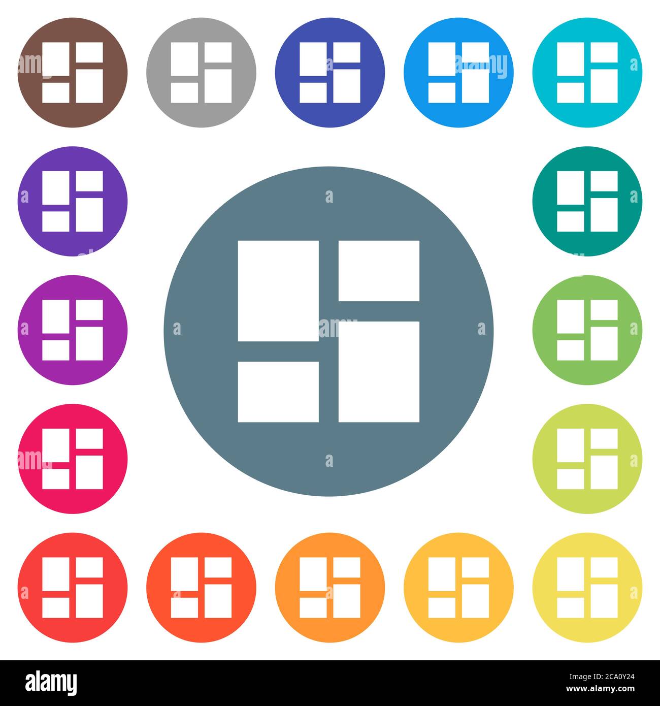 Admin dashboard panels flat white icons on round color backgrounds. 17 ...