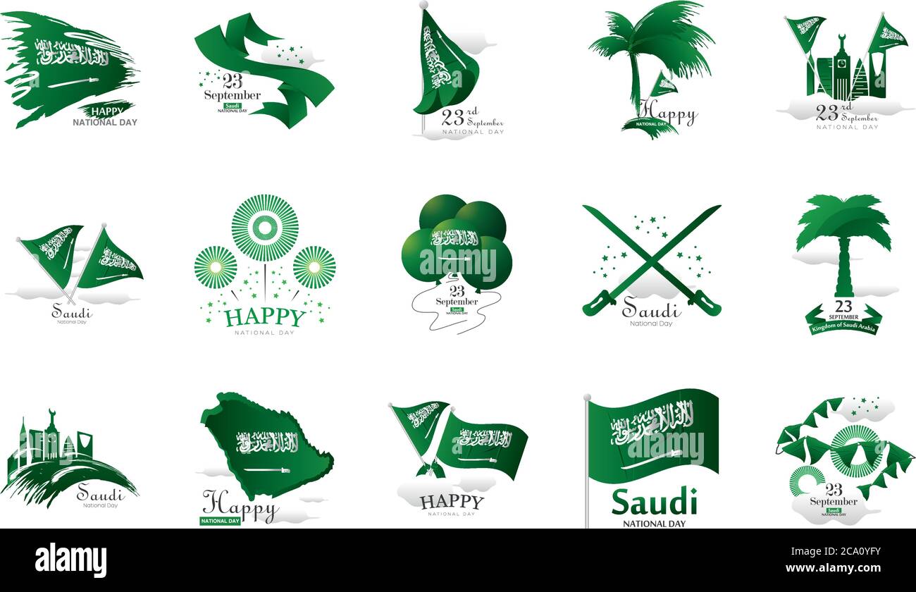 bundle of Saudi Arabia national day icons vector illustration design ...