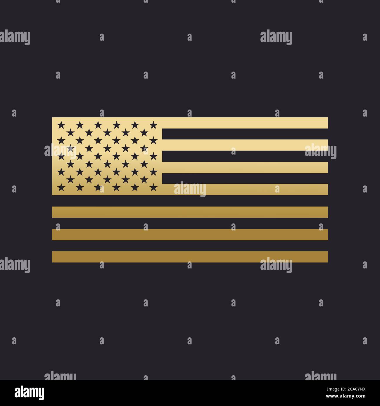 Gold Flag United States Of America Vector Stock Vector Image & Art - Alamy
