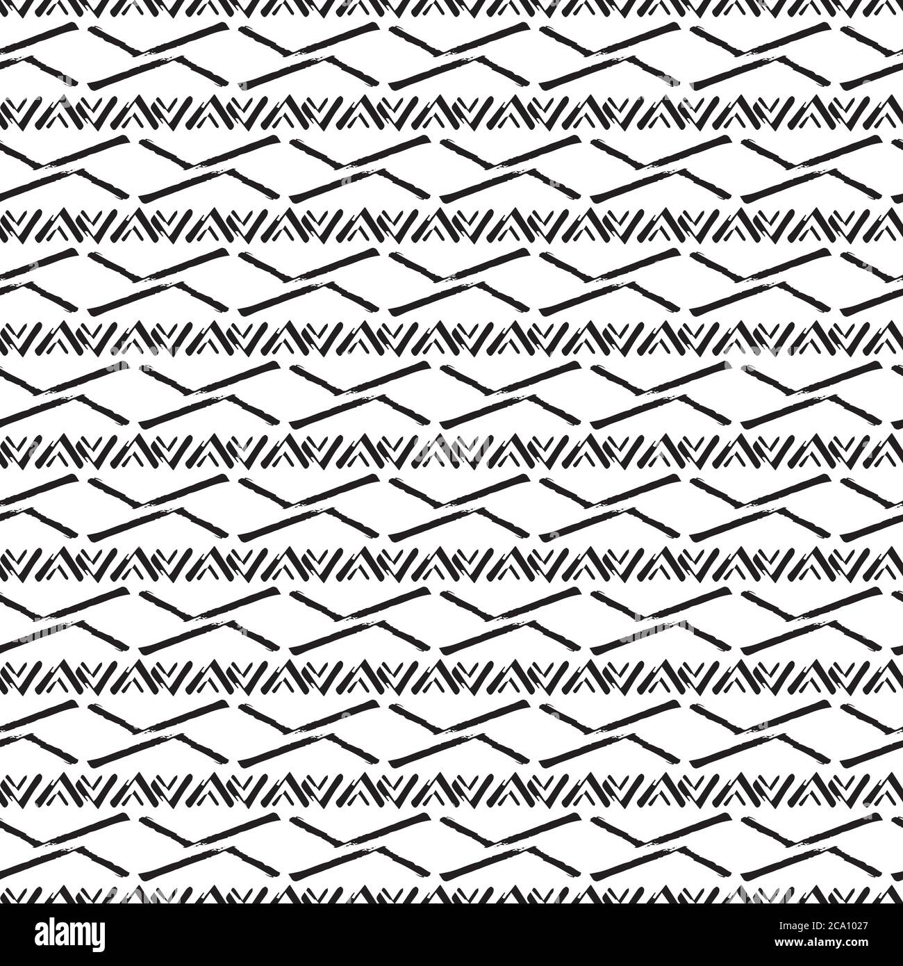 Vector aztec tribal zig zag grunge seamless pattern background ...