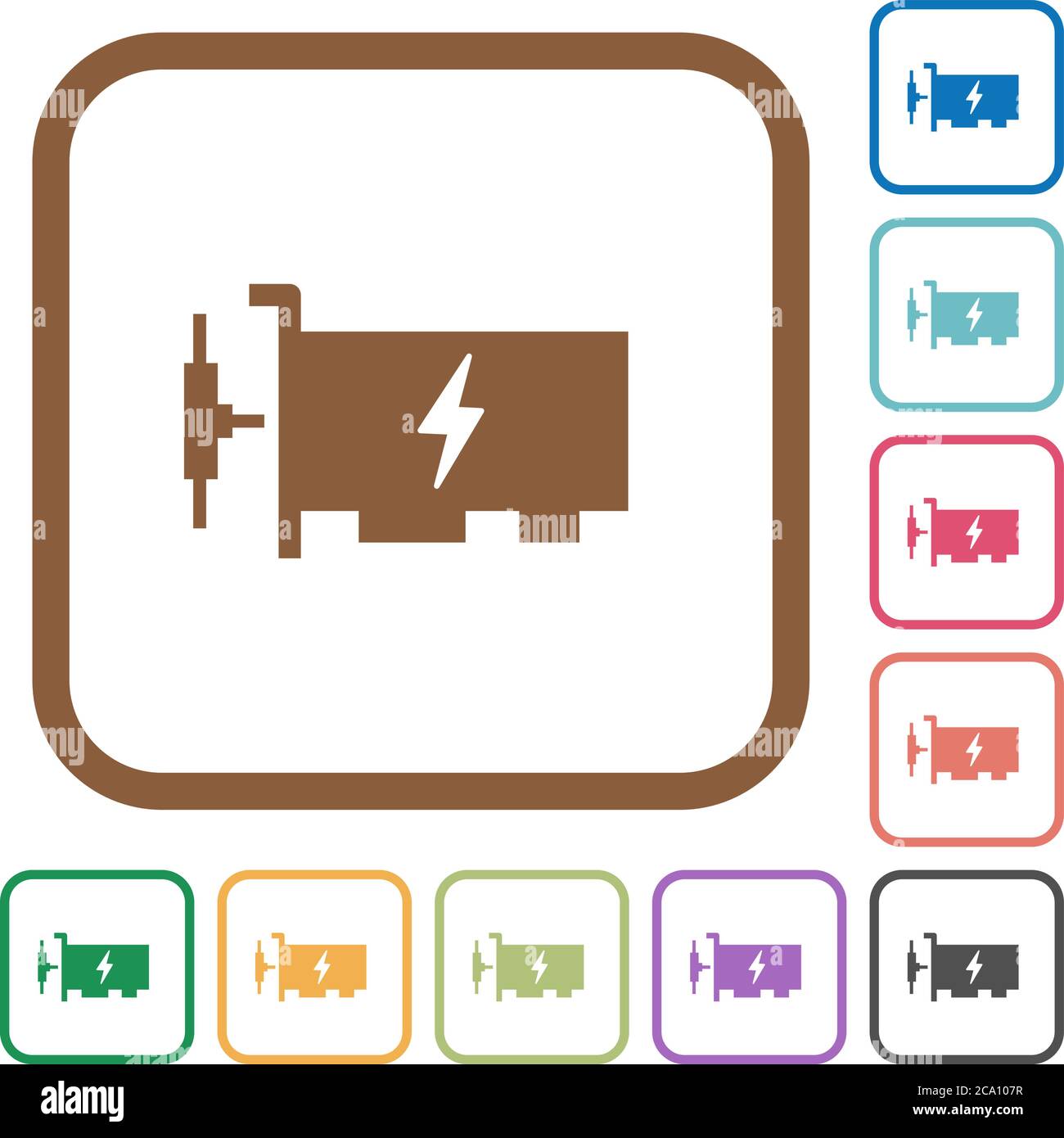 Fast ethernet network controller simple icons in color rounded square ...