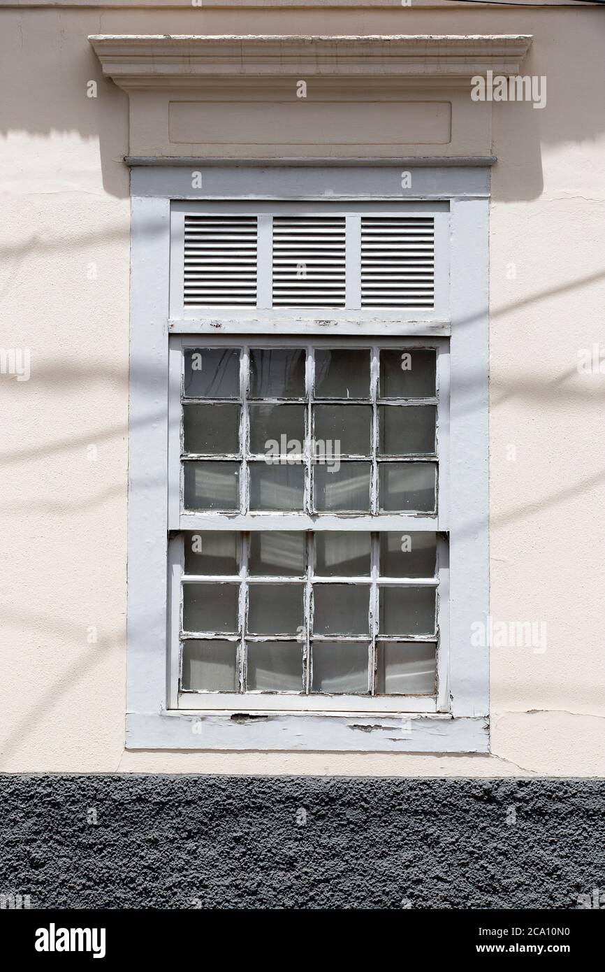 old white window in facade of house Stock Photo - Alamy