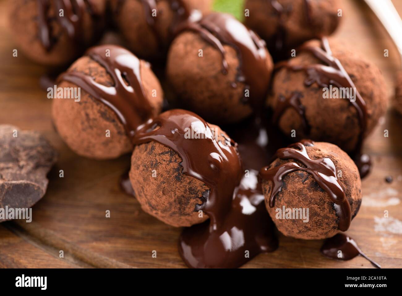 Chocolate bobon candy truffles with chocolate glaze Stock Photo - Alamy