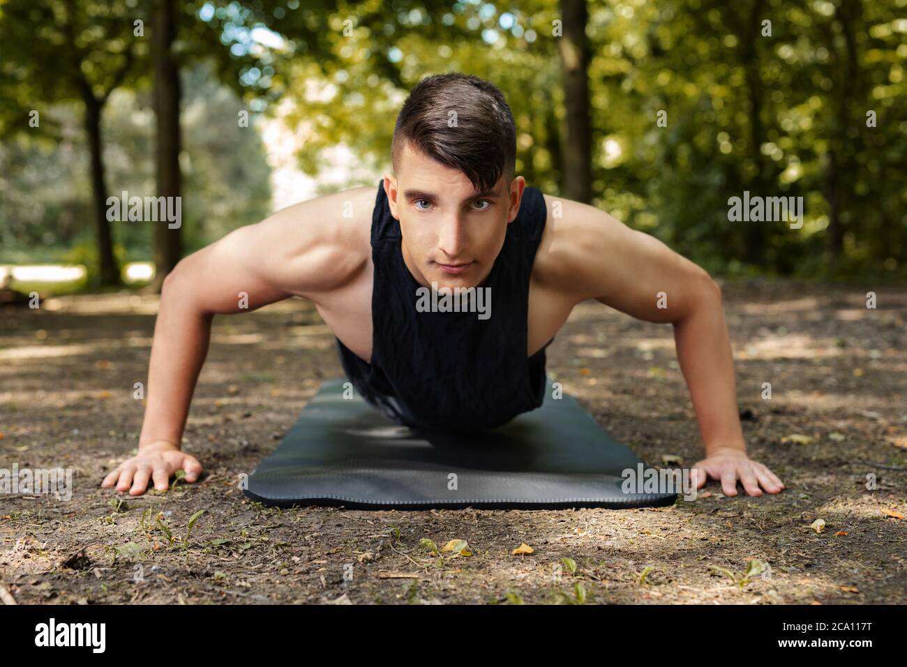 push up with outstreched arms Stock Photo - Alamy