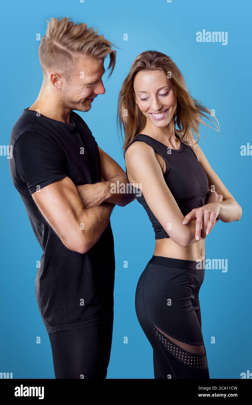 athlete Couple goals is to be sporty and fit at any time, do sports and ...