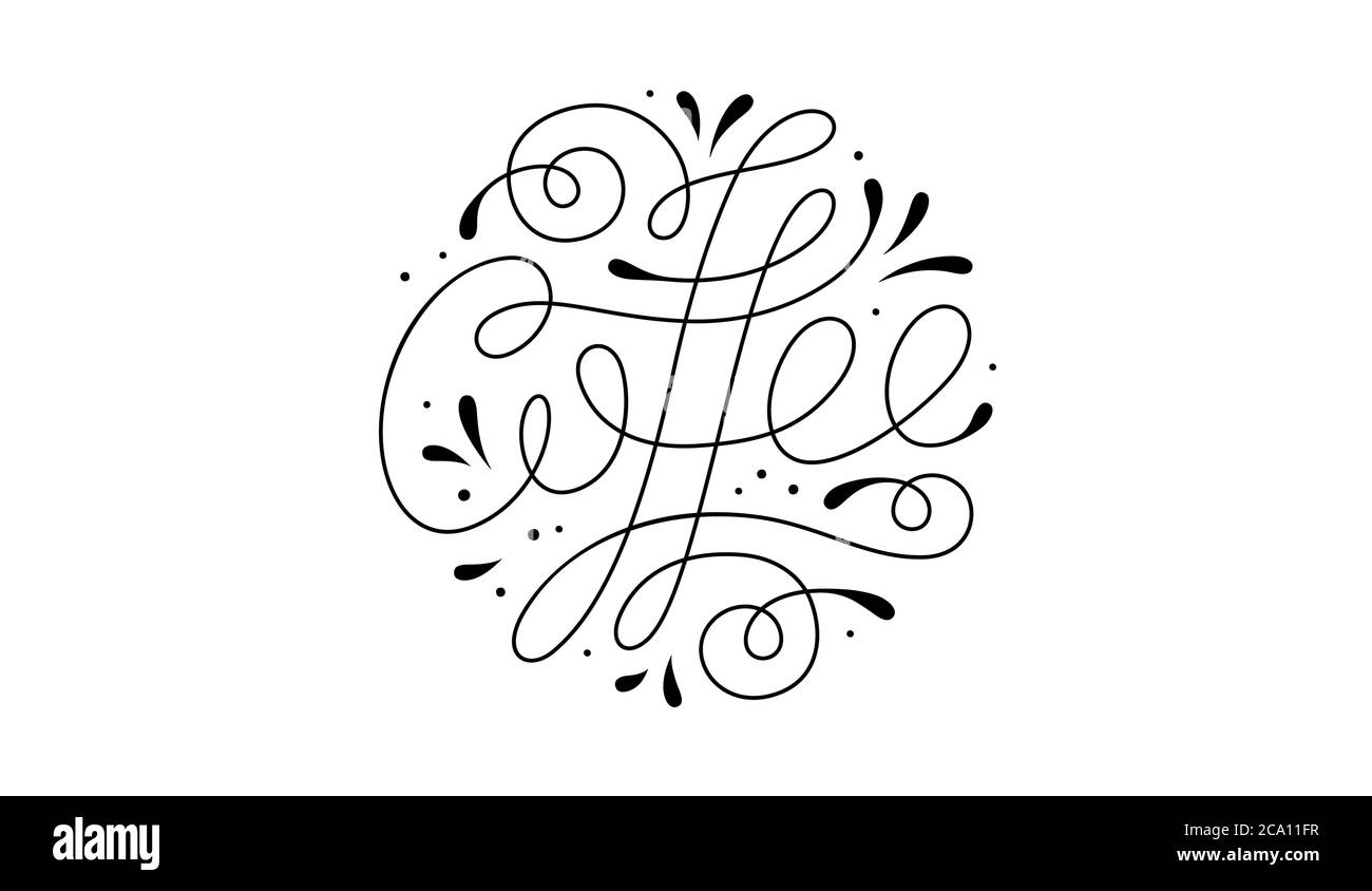 Coffee menu lettering latte Black and White Stock Photos & Images - Alamy