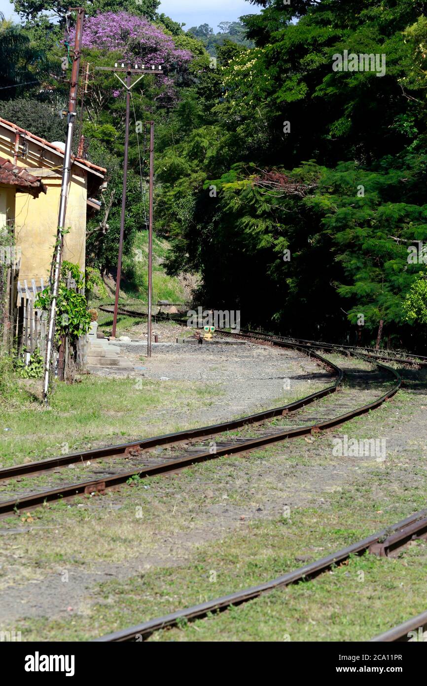 abandoned railroad tracks on countryside of Sao Paulo state, Brazil ...