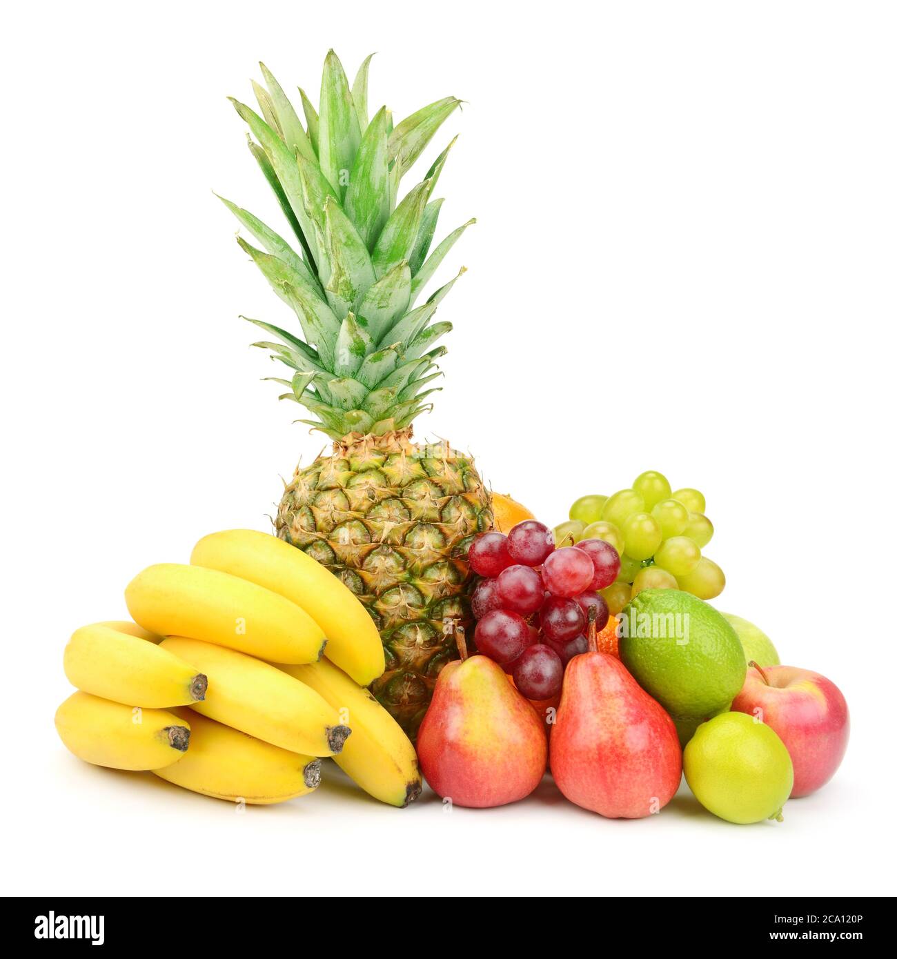 fresh fruits isolated on a white Stock Photo - Alamy
